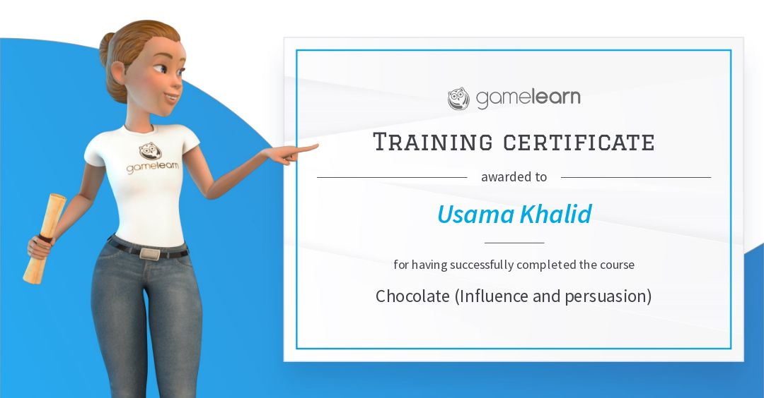 Gamelearn Training Certificate